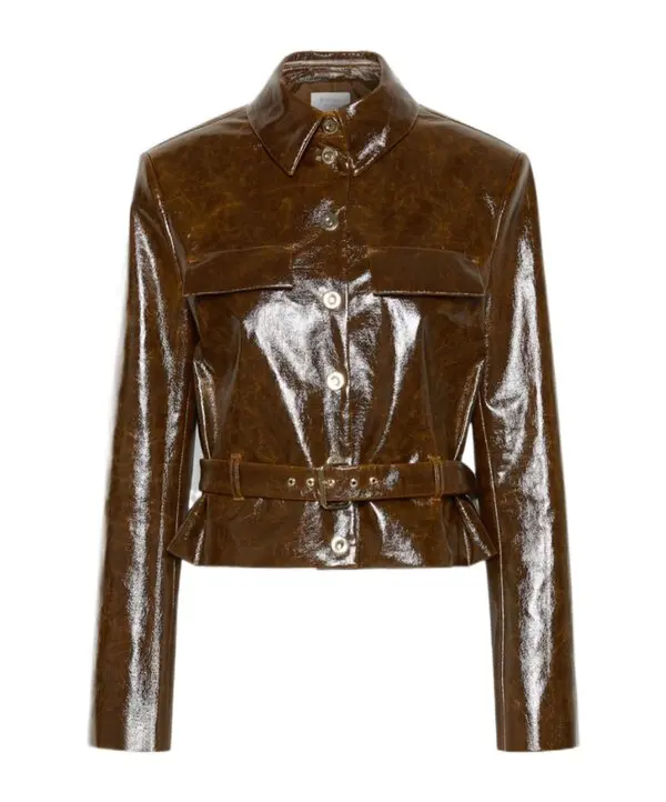 Sportmax Short, Coated Cotton Jacket With Worn Effect