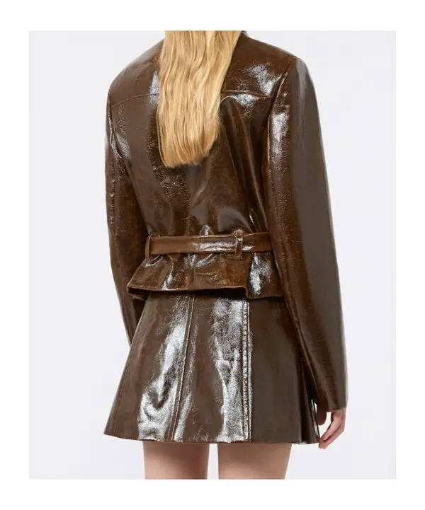 Sportmax Short, Coated Cotton Jacket With Worn Effect