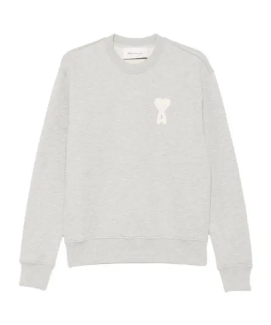 AMI Paris Sweatshirt With Heart Appliqu - White