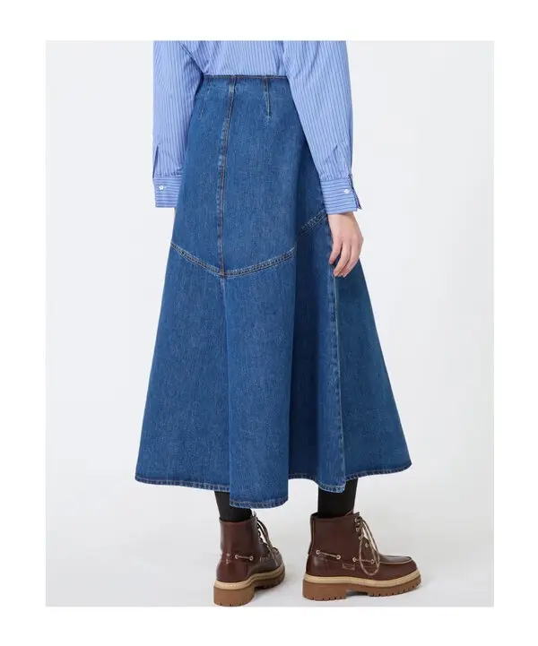 Max Mara Panelled A-line Skirt - Navy Blue