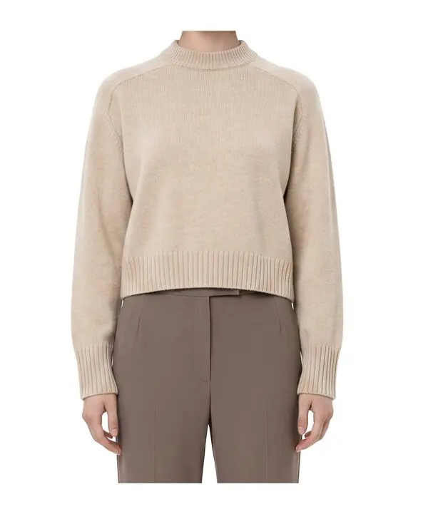 Soeur Slit-cuff Ribbed-trim Crew Neck Sweater - No