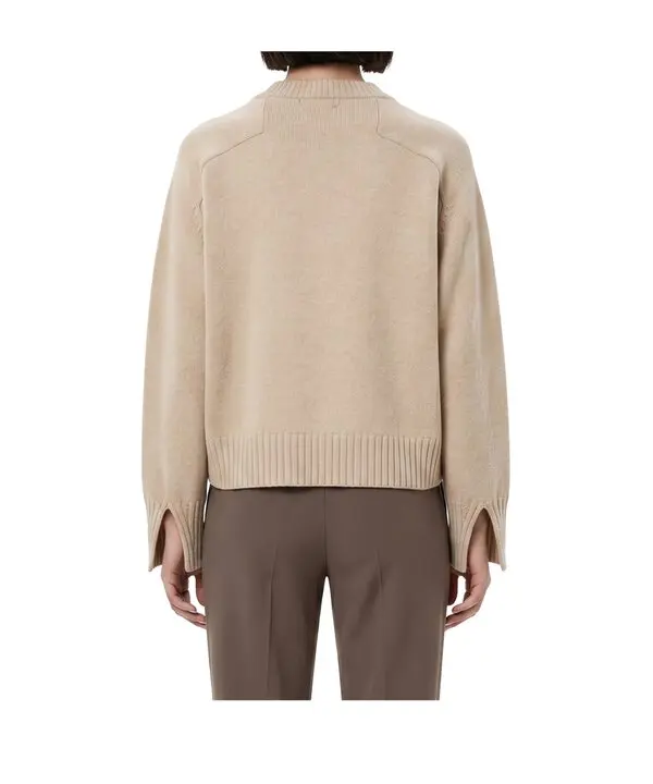 Soeur Slit-cuff Ribbed-trim Crew Neck Sweater - No