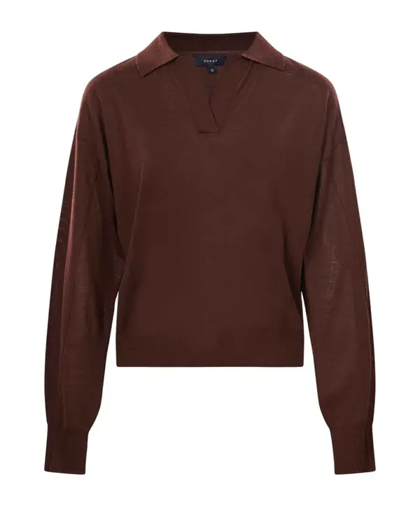 Soeur Ribbed V-neck Knit Top