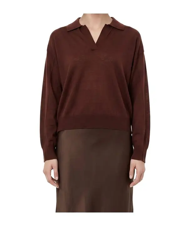 Soeur Ribbed V-neck Knit Top