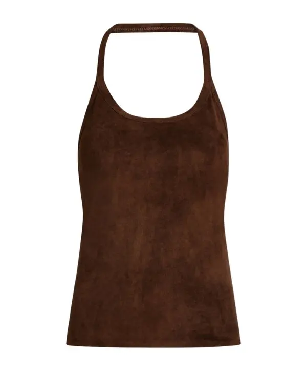 Stouls Leather Open-back Tank Top - Castor