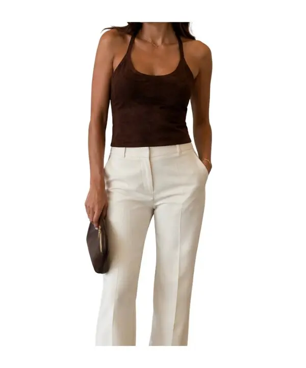 Stouls Leather Open-back Tank Top