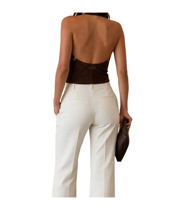 Stouls Leather Open-back Tank Top