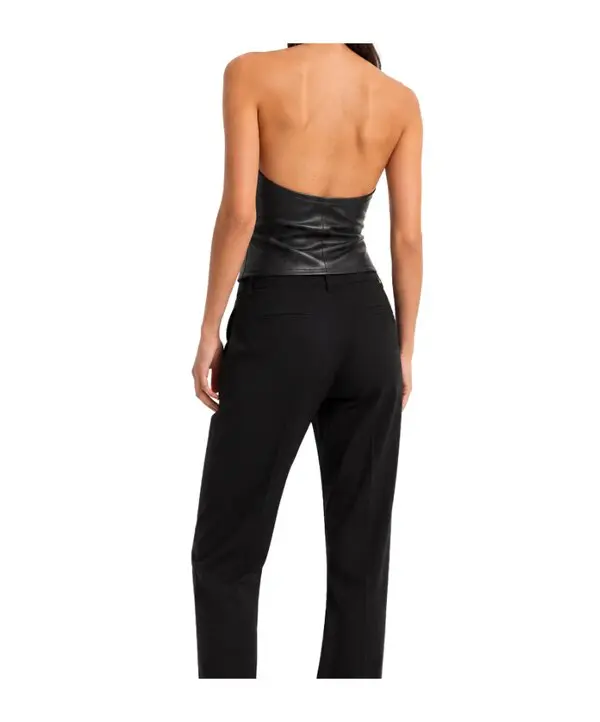 Stouls Leather Open-back Tank Top