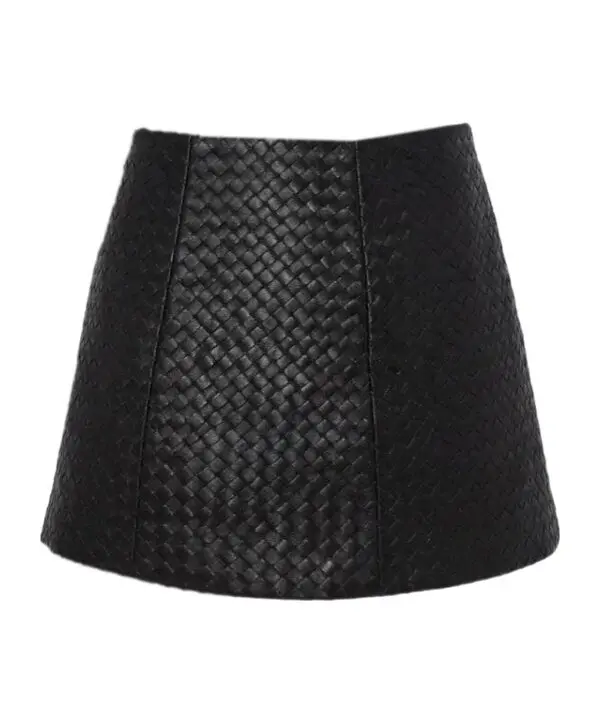 MANOKHI Woven Leather Mini Skirt