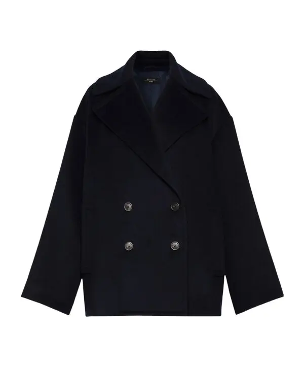 Max Mara Double-breasted Pea Coat - Navy Blue