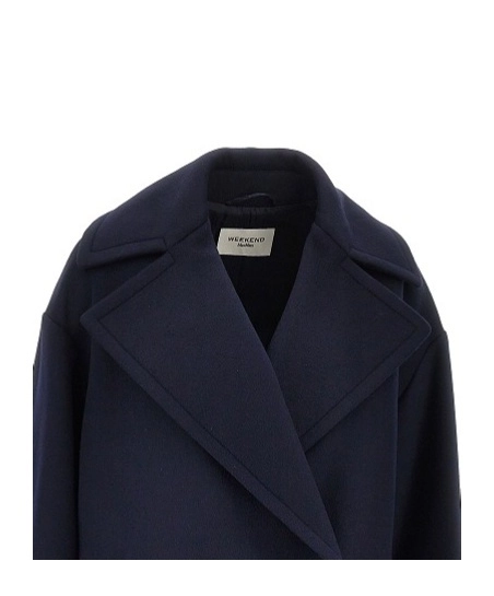 Max Mara Double-breasted Pea Coat - Navy Blue