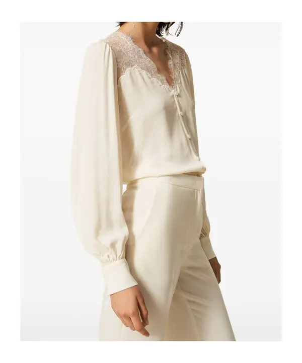 TWINSET Jacquard Shirt With Lace Detailing