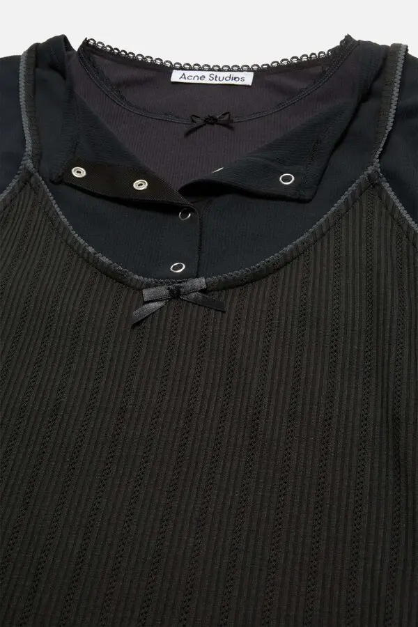 Acne Studios Layered Jersey Shirt With Bow Detail