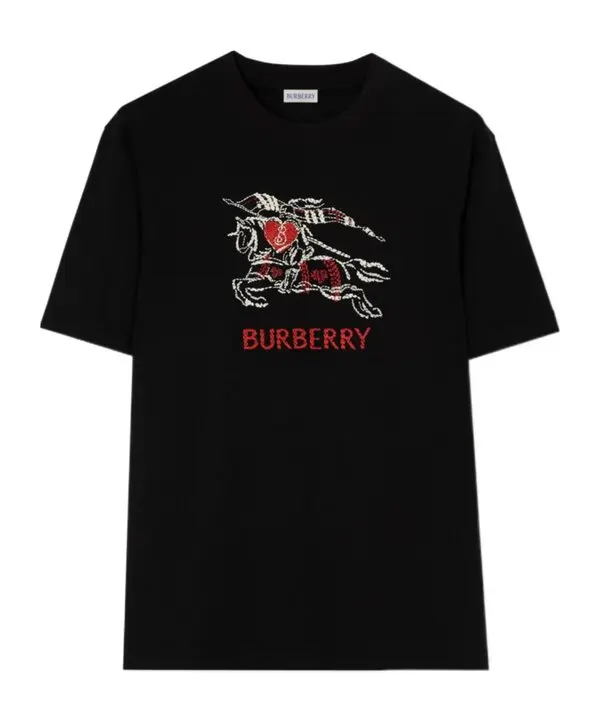 Burberry Heart Knight Cotton T-shirt - Black