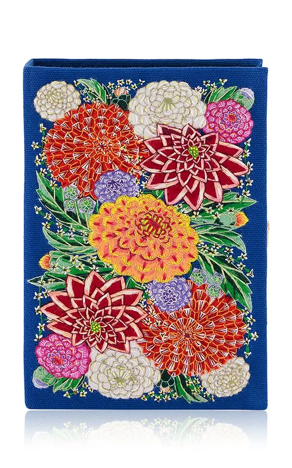 OLYMPIA LE-TAN Dahlia Clutch - Navy