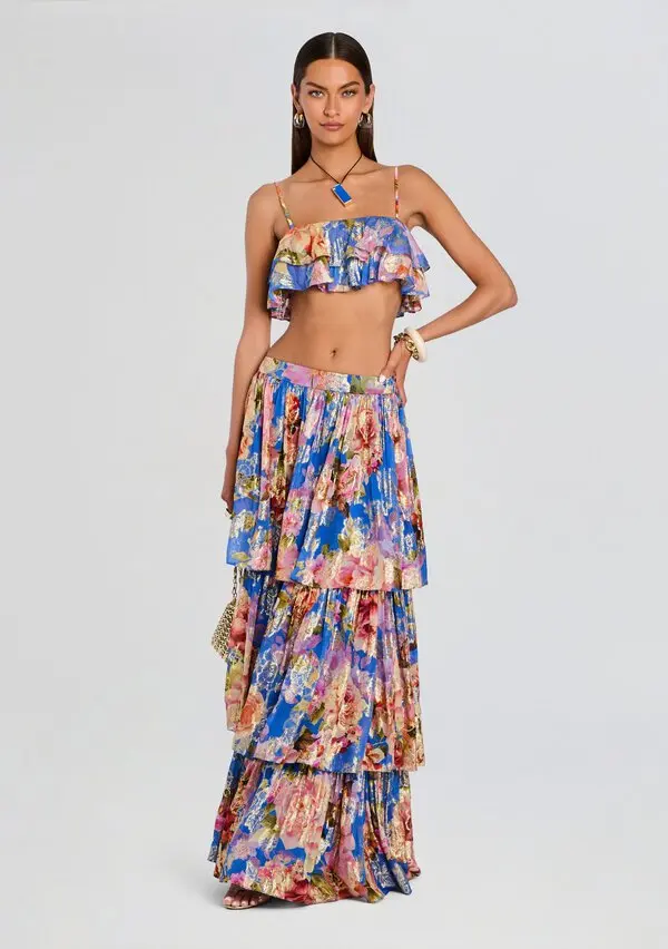 Hemant & Nandita Vanya Tiered Maxi Skirt
