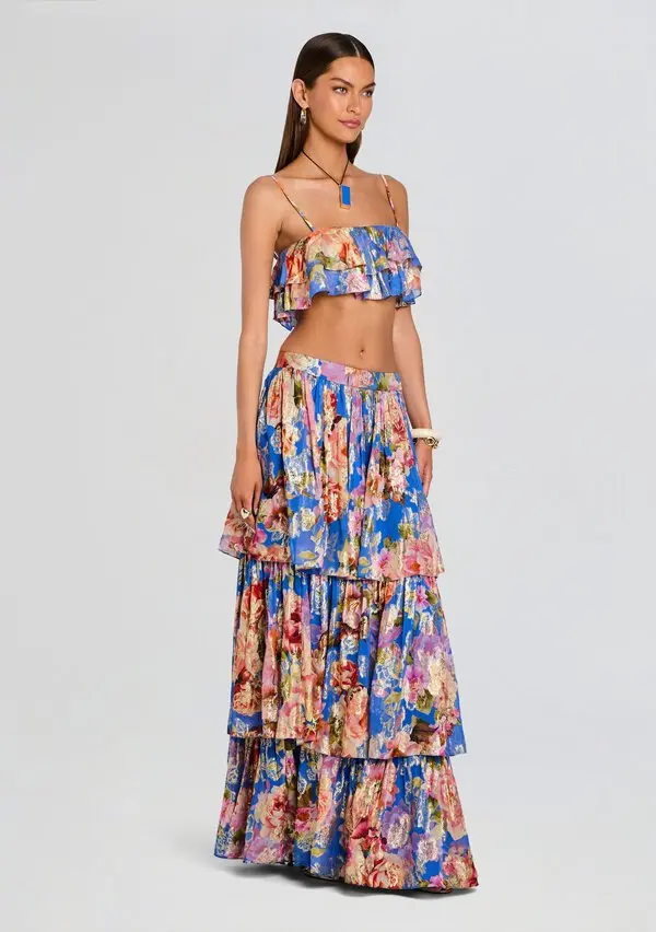 Hemant & Nandita Vanya Tiered Maxi Skirt