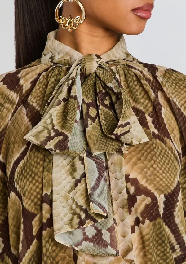 Retrofete Maika Chiffon Blouse With Pussy Bow Detail
