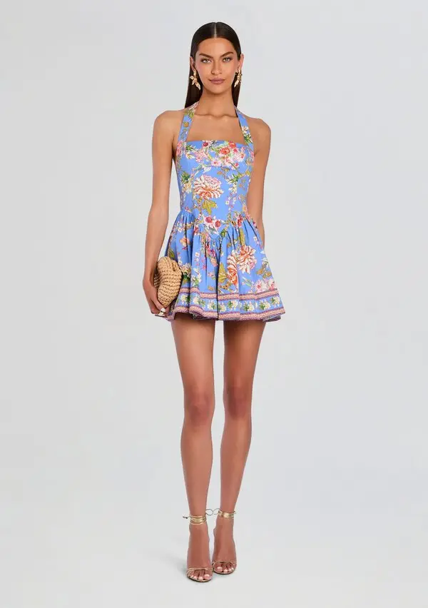 Hemant & Nandita Hema Corseted Mini Dress - Blue