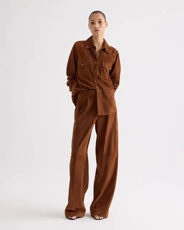 TWP Hudson St Pant In Featherweight Suede