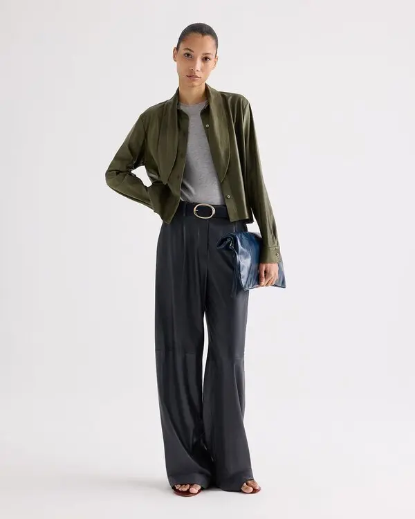 TWP Hudson St Pant In Paper Leather - Midnight