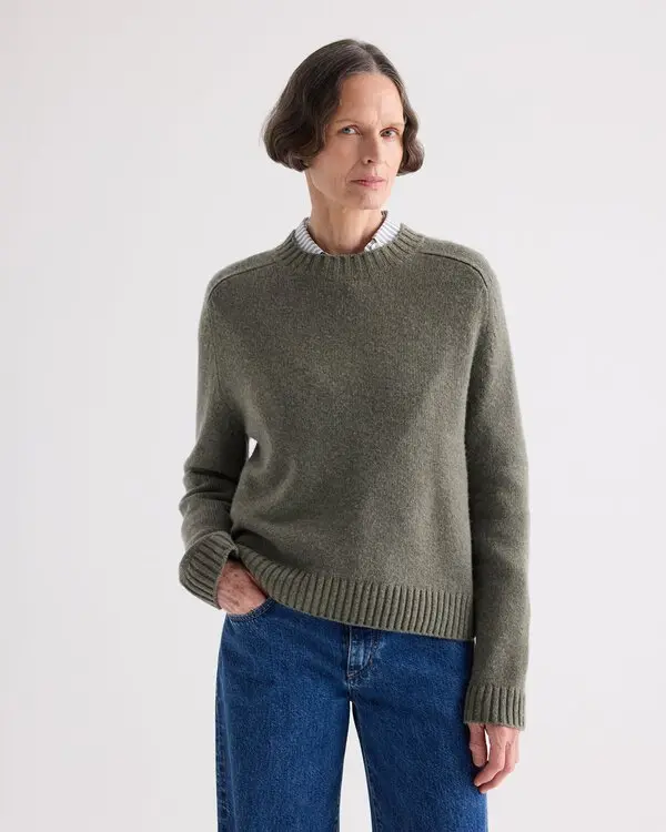 TWP New Jill Crewneck Sweater In Italian Cashmere - Moss