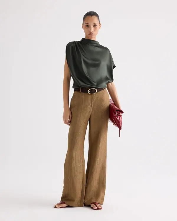 TWP Henry Pant In Novel Herringbone Linen