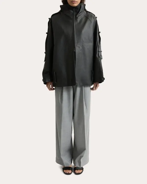 JOAEN Sara Oversized Leather Jacket