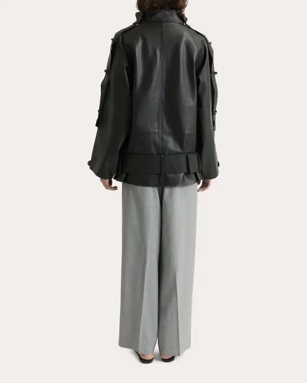 JOAEN Sara Oversized Leather Jacket