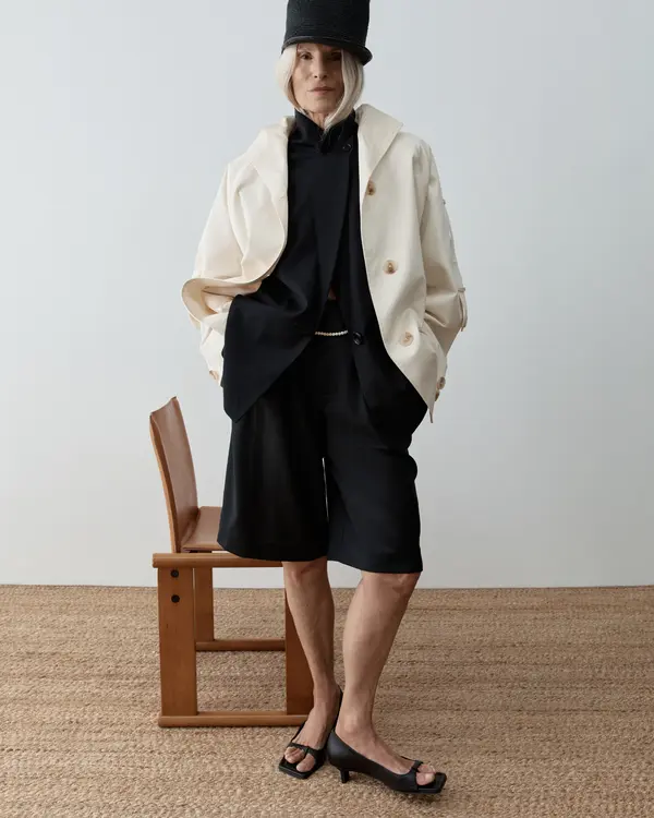 JOAEN Ila Pleated Wool Bermuda Shorts