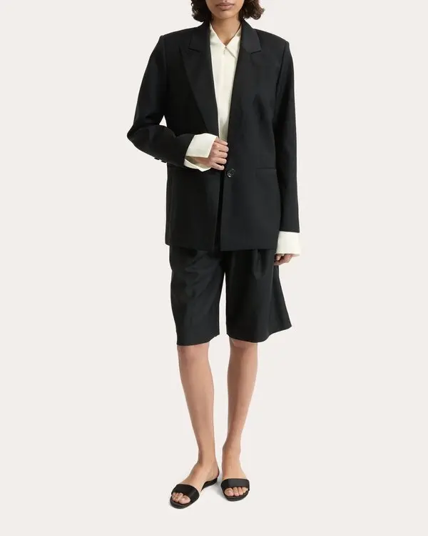 JOAEN Ila Pleated Wool Bermuda Shorts