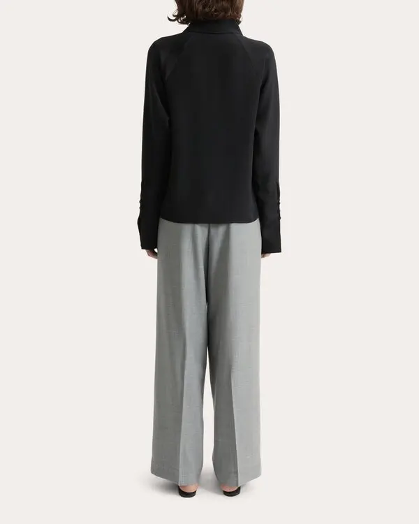 JOAEN Lea Silk Crepe Collared Shirt