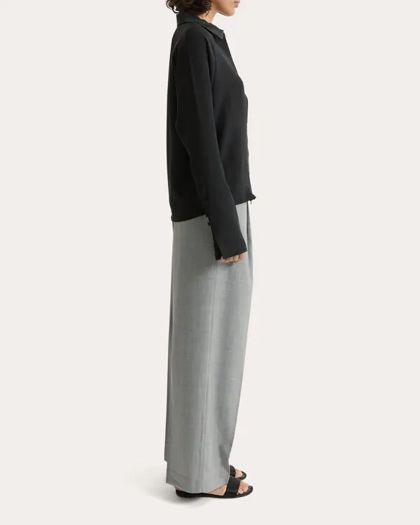 JOAEN Lea Silk Crepe Collared Shirt