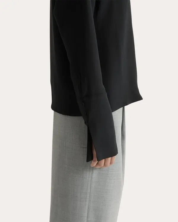 JOAEN Lea Silk Crepe Collared Shirt