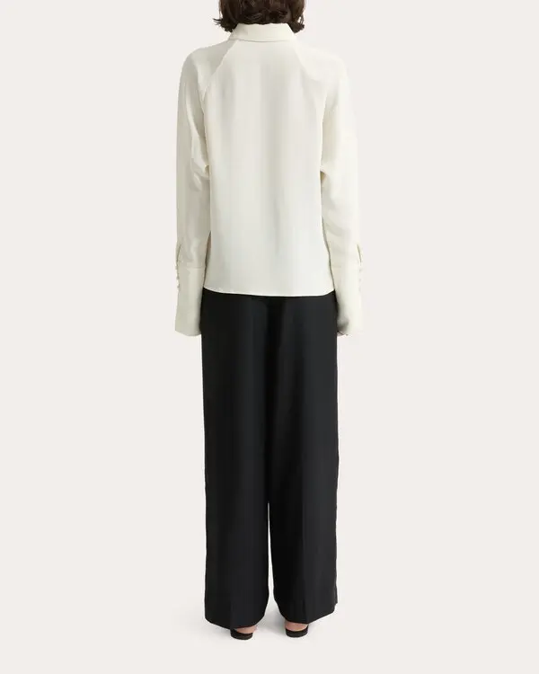 JOAEN Lea Silk Crepe Collared Shirt