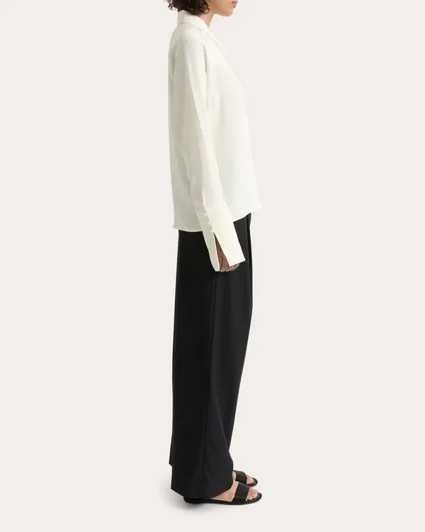 JOAEN Lea Silk Crepe Collared Shirt