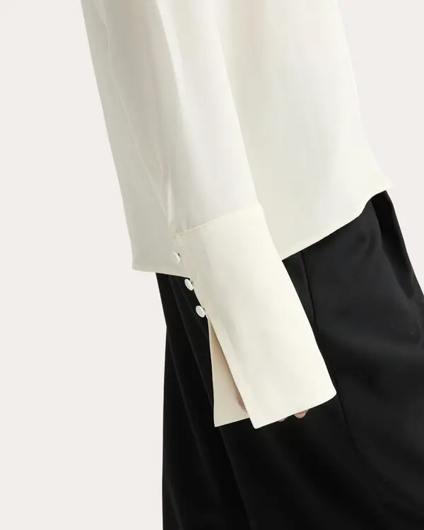 JOAEN Lea Silk Crepe Collared Shirt