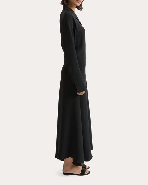 JOAEN Lea Silk Crepe Collared A-line Dress