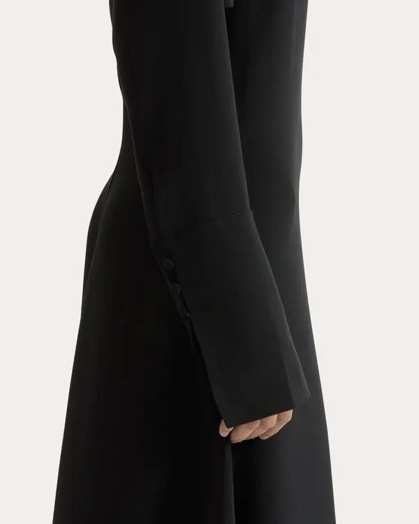 JOAEN Lea Silk Crepe Collared A-line Dress