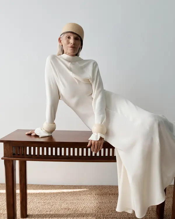 JOAEN Lea Silk Crepe Collared A-line Dress