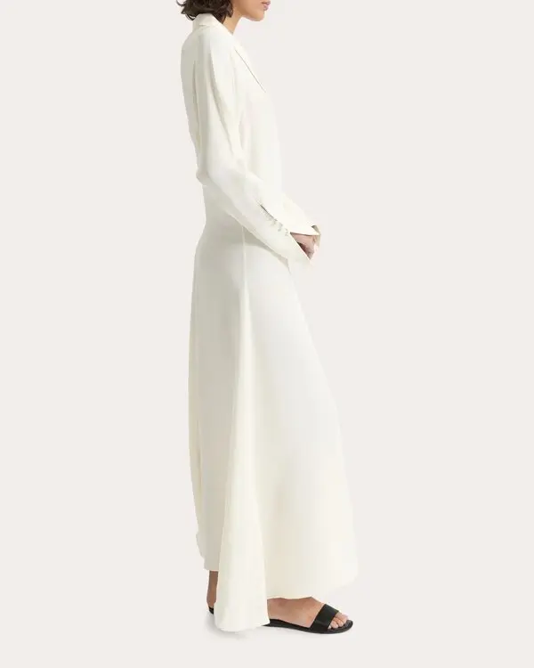 JOAEN Lea Silk Crepe Collared A-line Dress