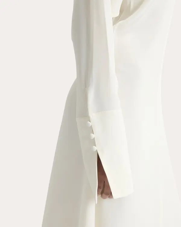 JOAEN Lea Silk Crepe Collared A-line Dress