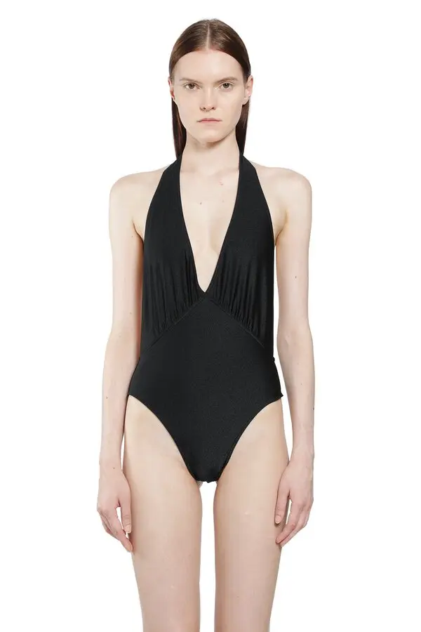 Saint Laurent Backless Halter Swimsuit - Black