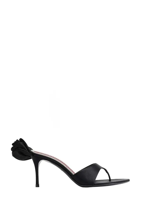 Magda Butrym Satin Thong Sandals - Black