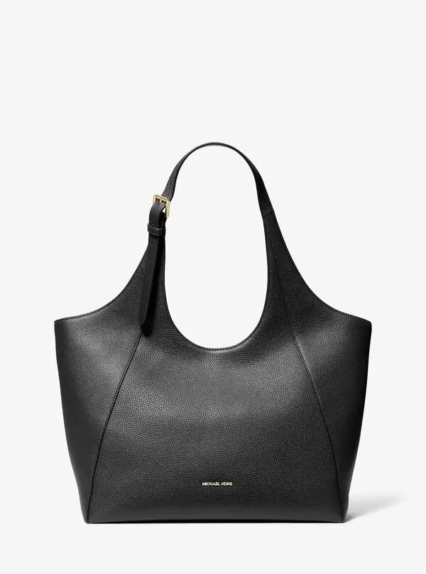 Michael Kors Bernie Large Pebbled Leather Tote Bag - Black
