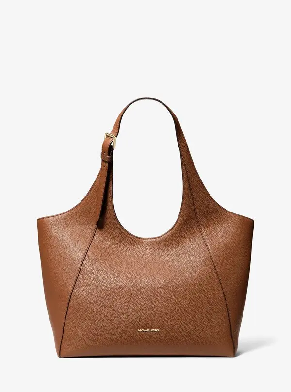 Michael Kors Bernie Large Pebbled Leather Tote Bag - Brown