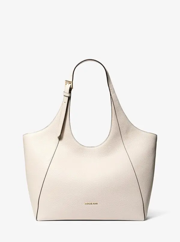 Michael Kors Bernie Large Pebbled Leather Tote Bag - Natural