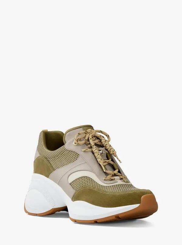 Michael Kors Kaia Mixed-media Trainer