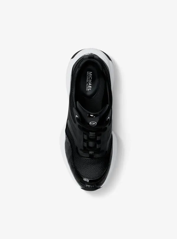 Michael Kors Kaia Mixed-media Trainer - Black