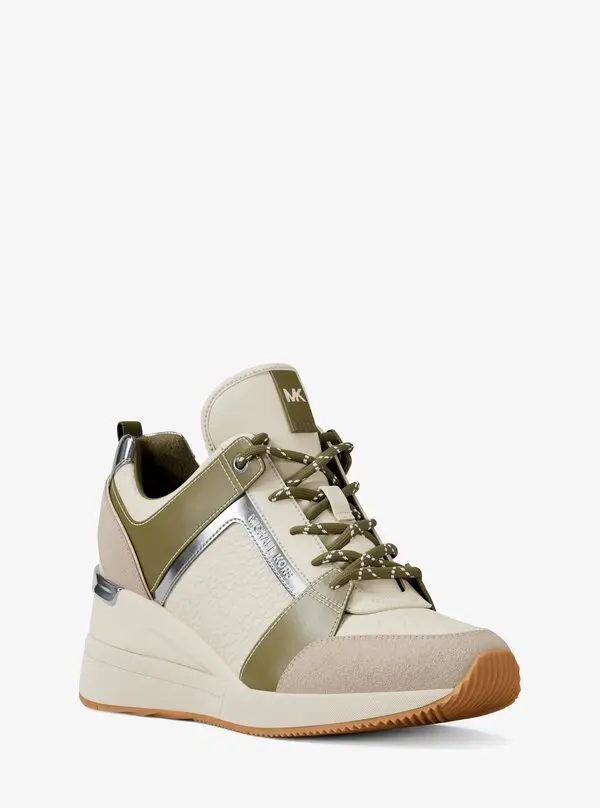 Michael Kors Georgie Mixed-media Trainers - Green